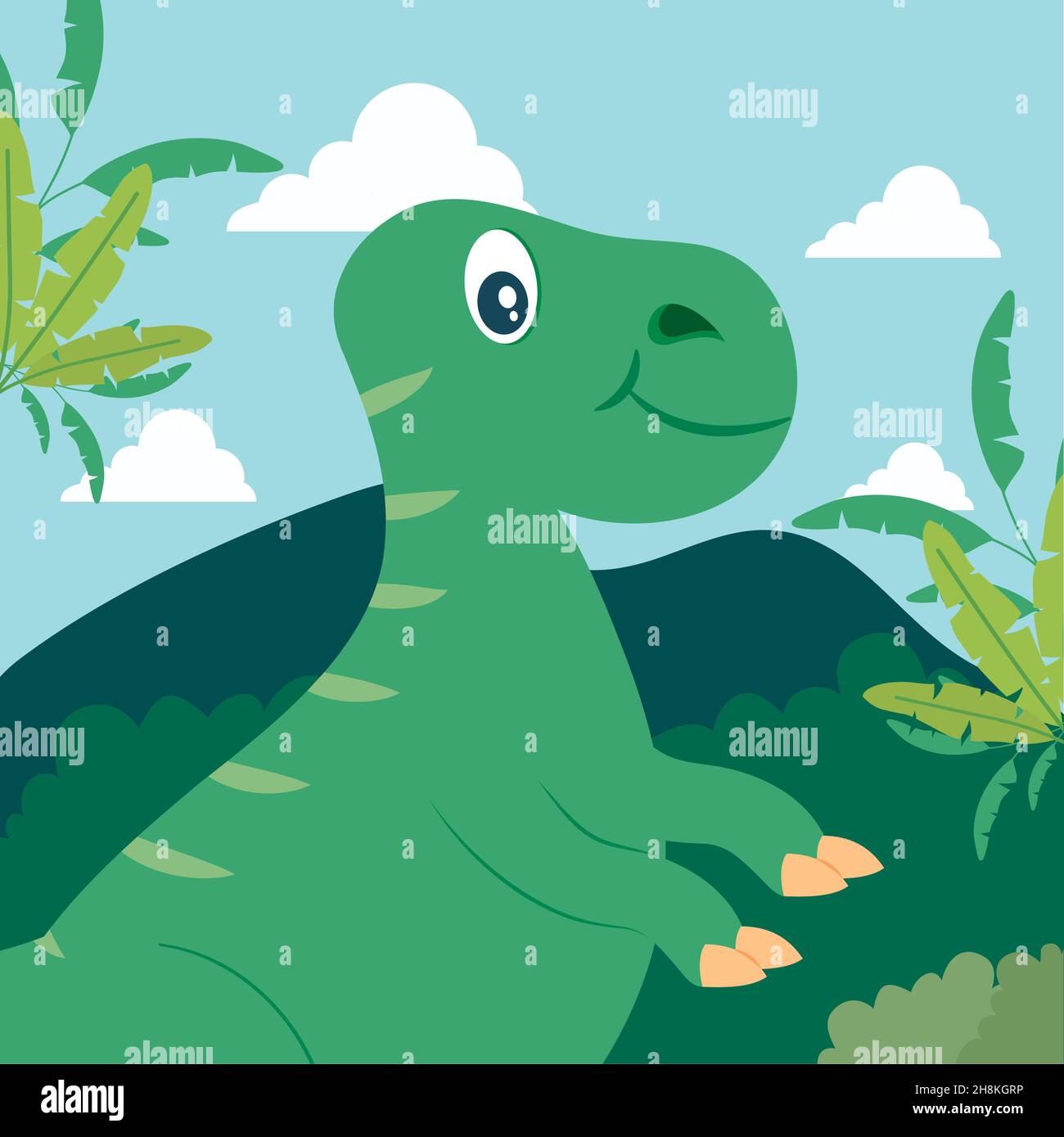 happy t-rex card on nature Stock Vector Image & Art - Alamy