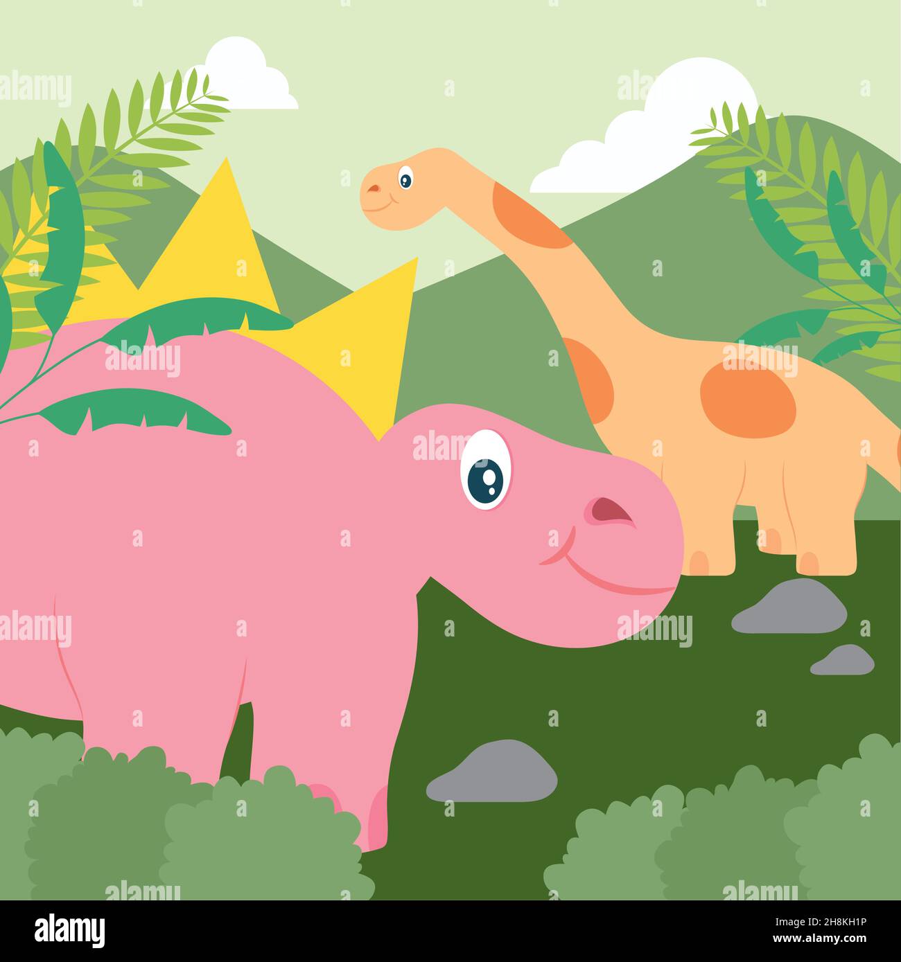 Two brachiosaurus Stock Vector Images - Alamy