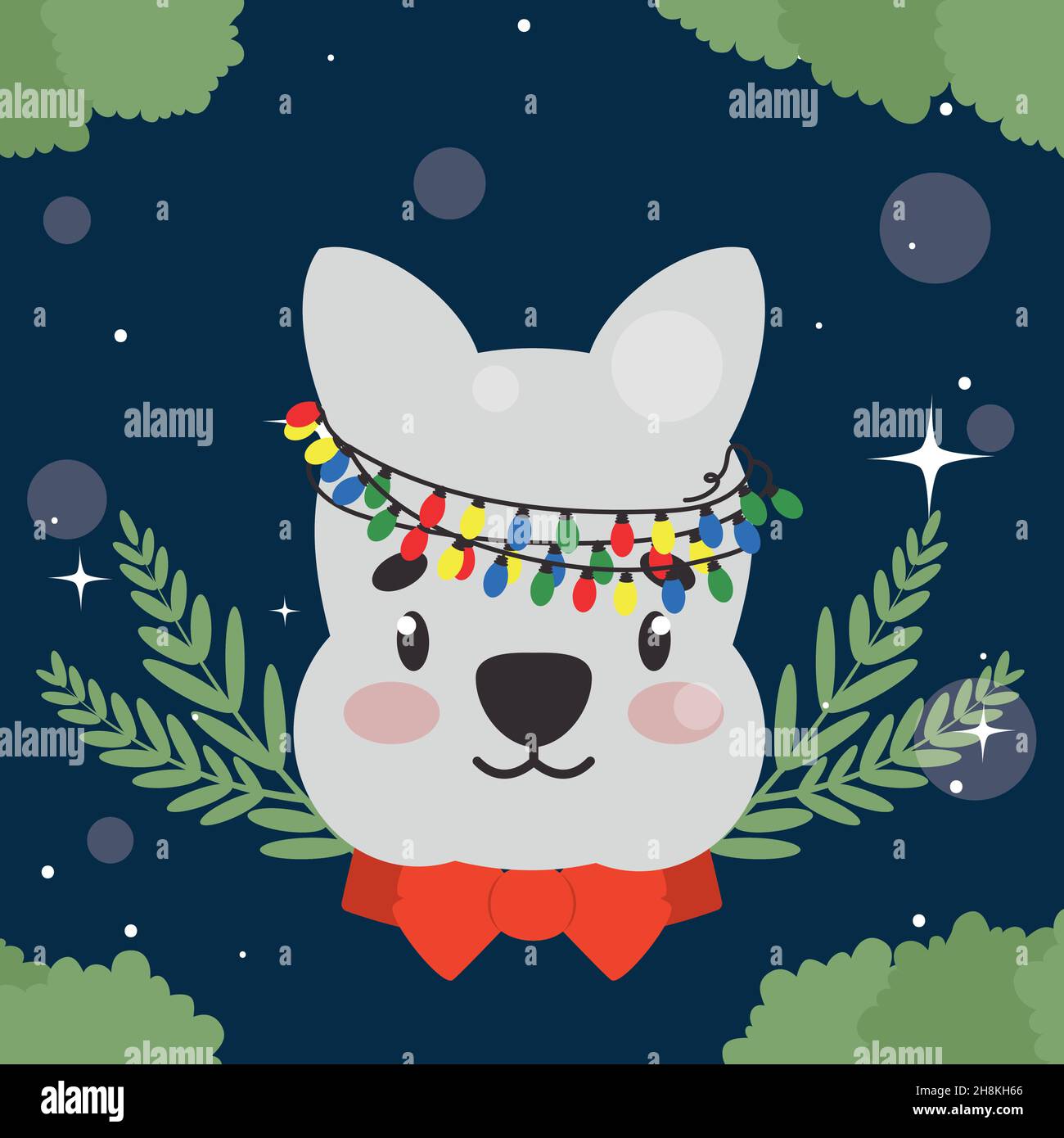 christmas dog illustration with decorations Stock Vector Image & Art ...