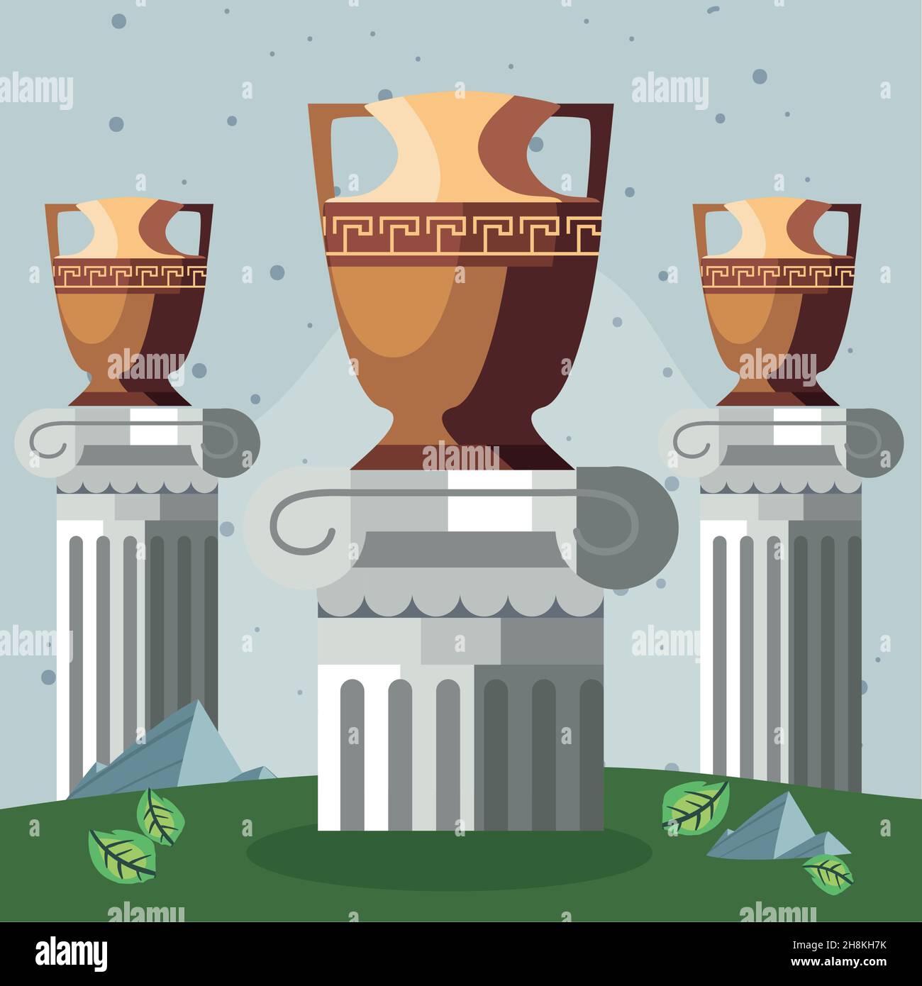 greek vases poster on columns Stock Vector Image & Art - Alamy