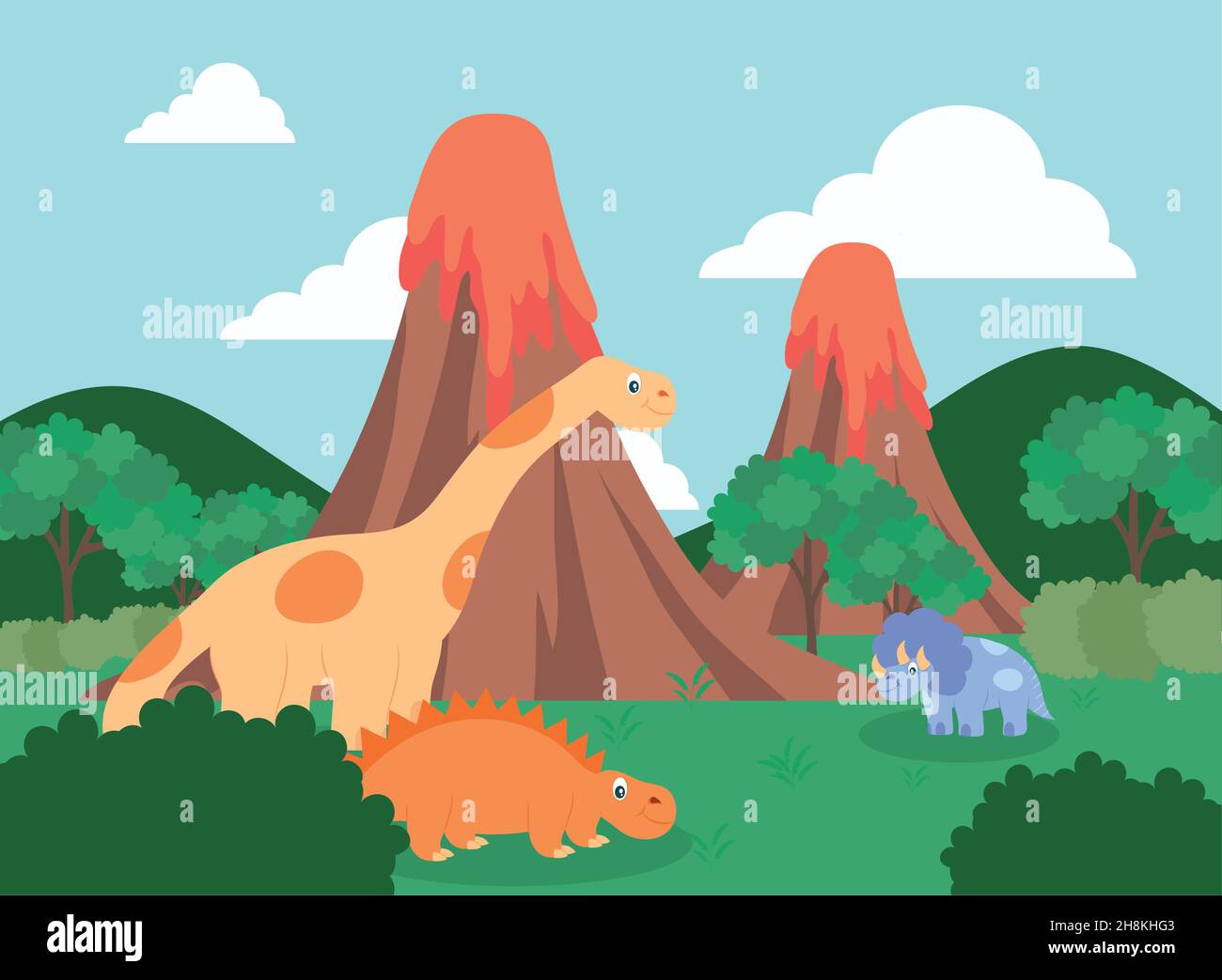 three dinosaurs design on nature Stock Vector Image & Art - Alamy