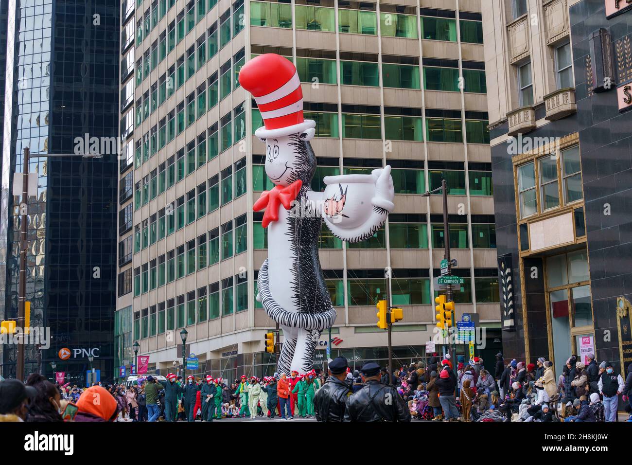 Philadelphia, PA, USA - November 25, 2021: The Cat in the Hat Balloon ...