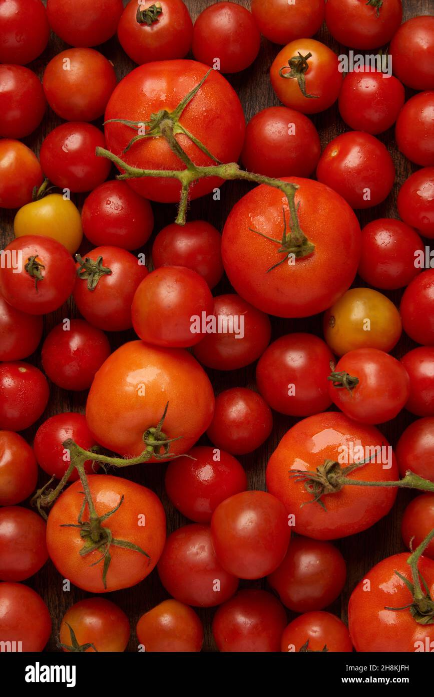 vegetable concept many of red, scarlet, or yellow variety colors of ...