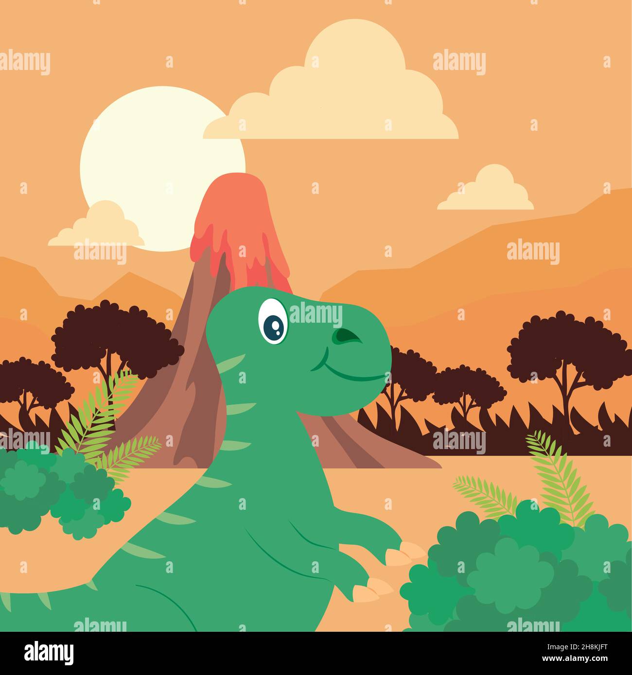 happy t-rex poster on nature Stock Vector Image & Art - Alamy