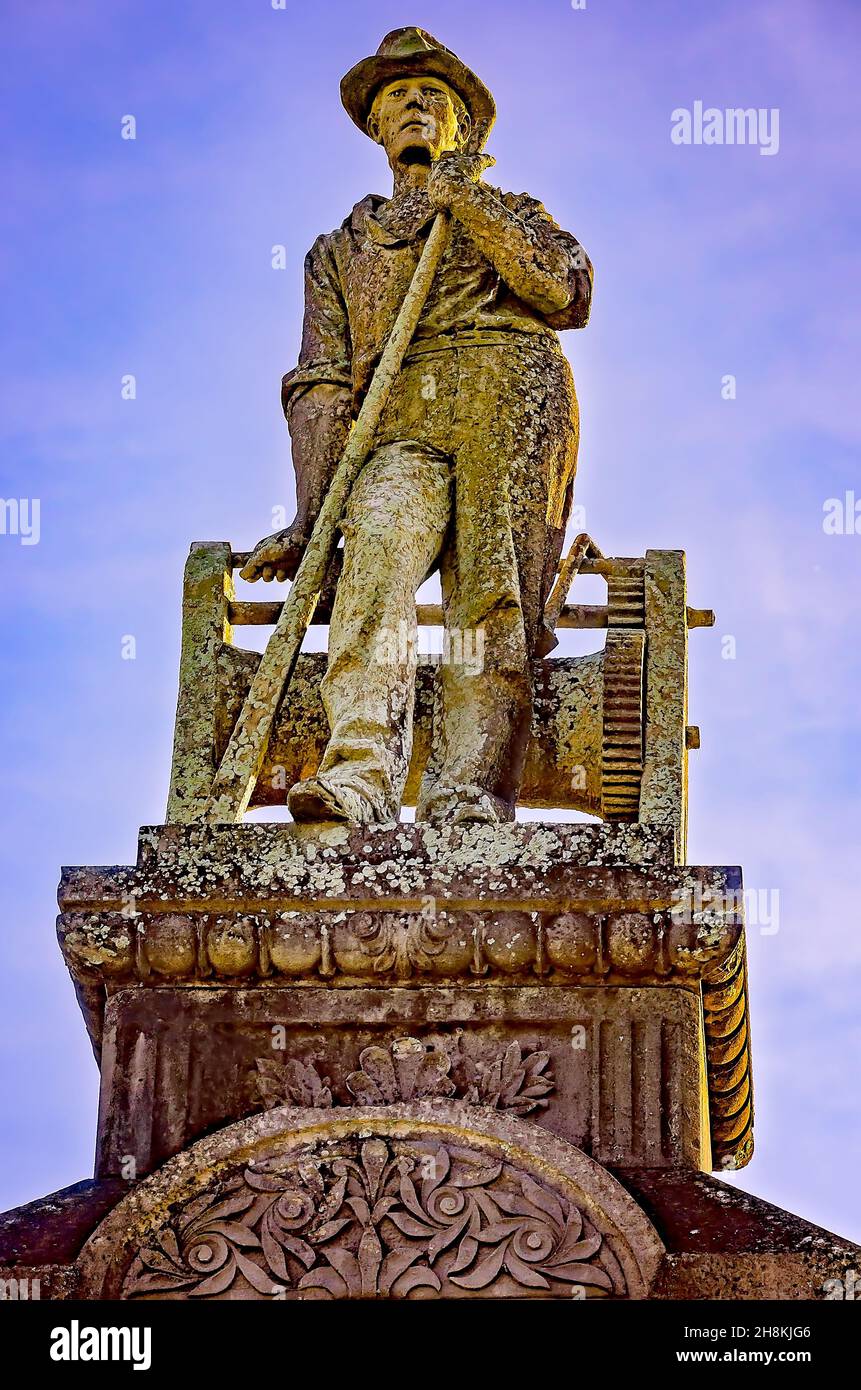 A statue erected to honor members of the Workingmen’s Timber and Cotton ...