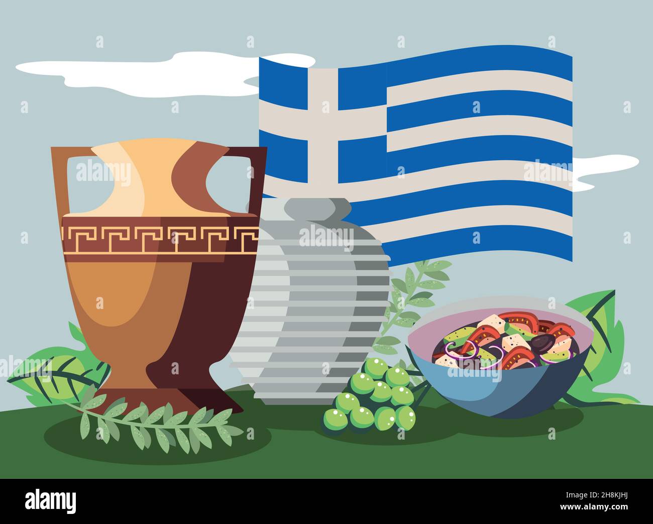 card of greece vases and flag Stock Vector Image & Art - Alamy