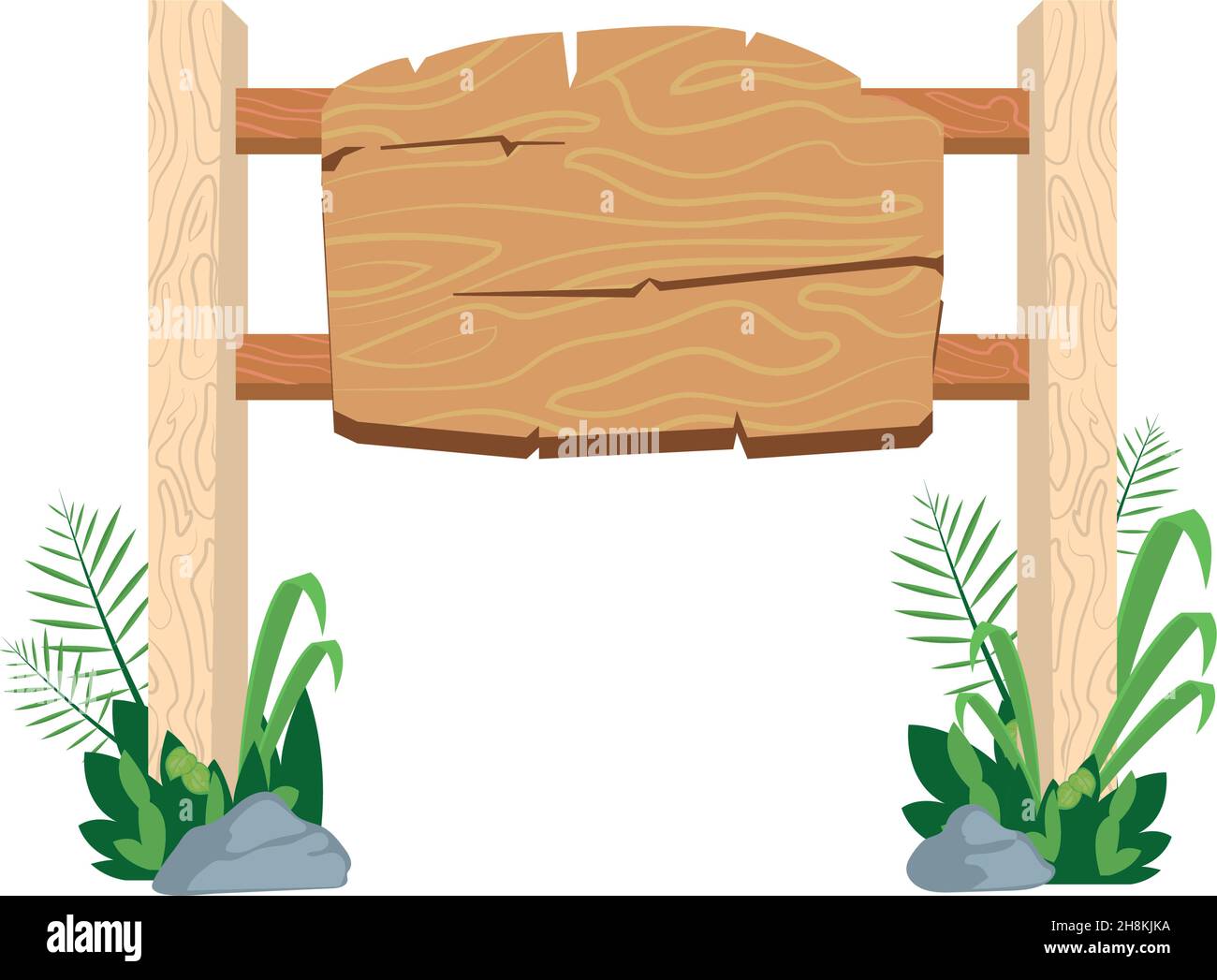 wood sign design with plants Stock Vector Image & Art - Alamy