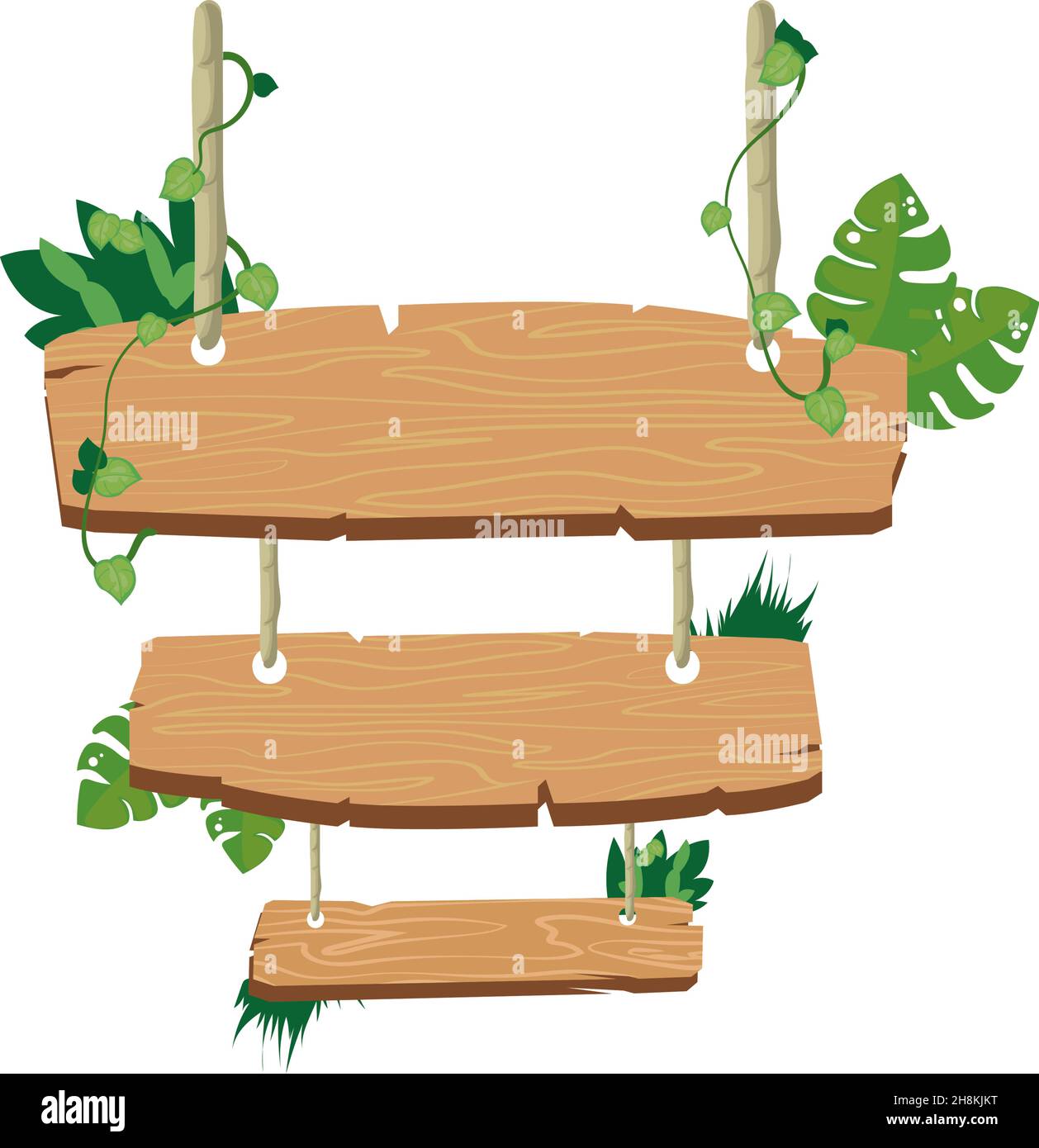 wood signs illustration with leaves Stock Vector Image & Art - Alamy
