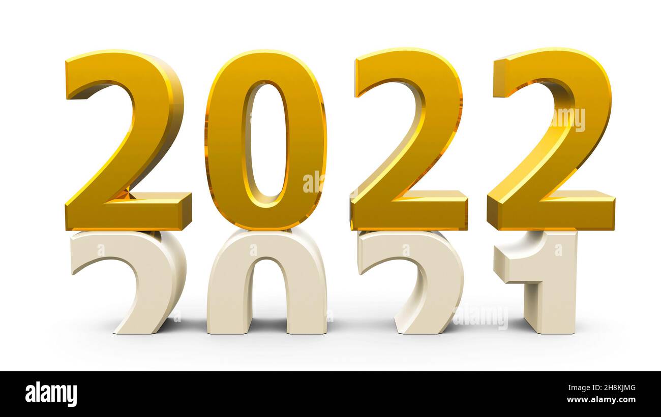 2021-2022 change represents the new year 2022, three-dimensional ...
