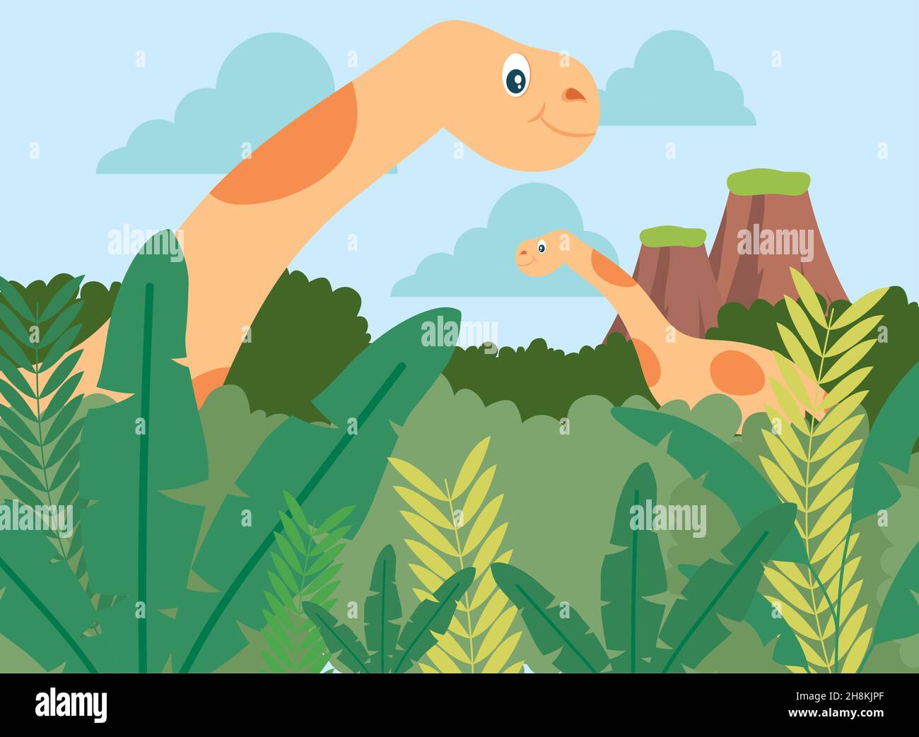 two brachiosaurus card on nature Stock Vector Image & Art - Alamy
