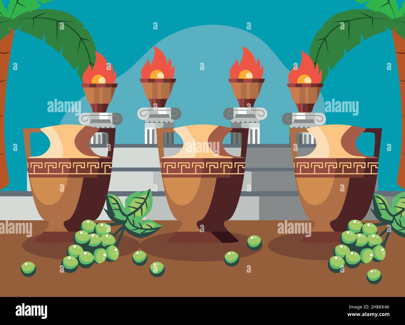 poster of greek vases and grapes Stock Vector Image & Art - Alamy