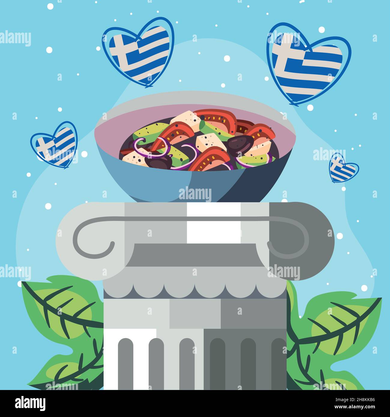 greek salad poster on column Stock Vector Image & Art - Alamy
