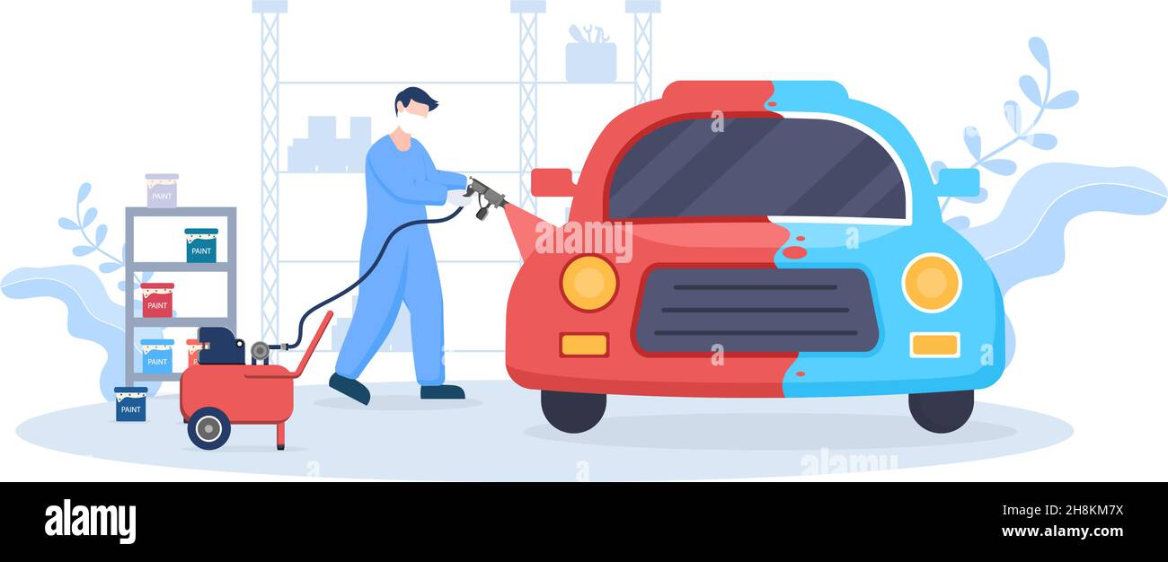 Car Painting Machine with Equipment a Paint, Airbrush or Spray Gun to ...