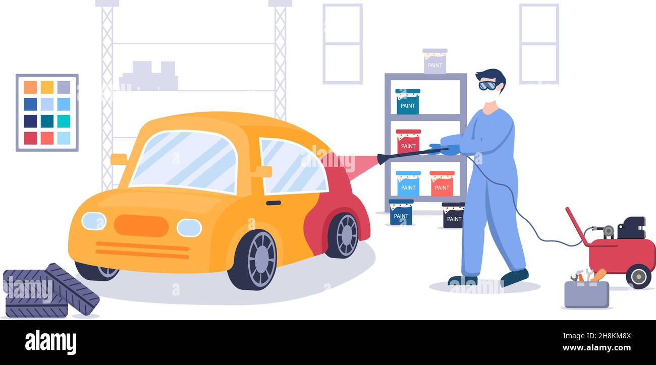 Car Painting Machine with Equipment a Paint, Airbrush or Spray Gun to ...