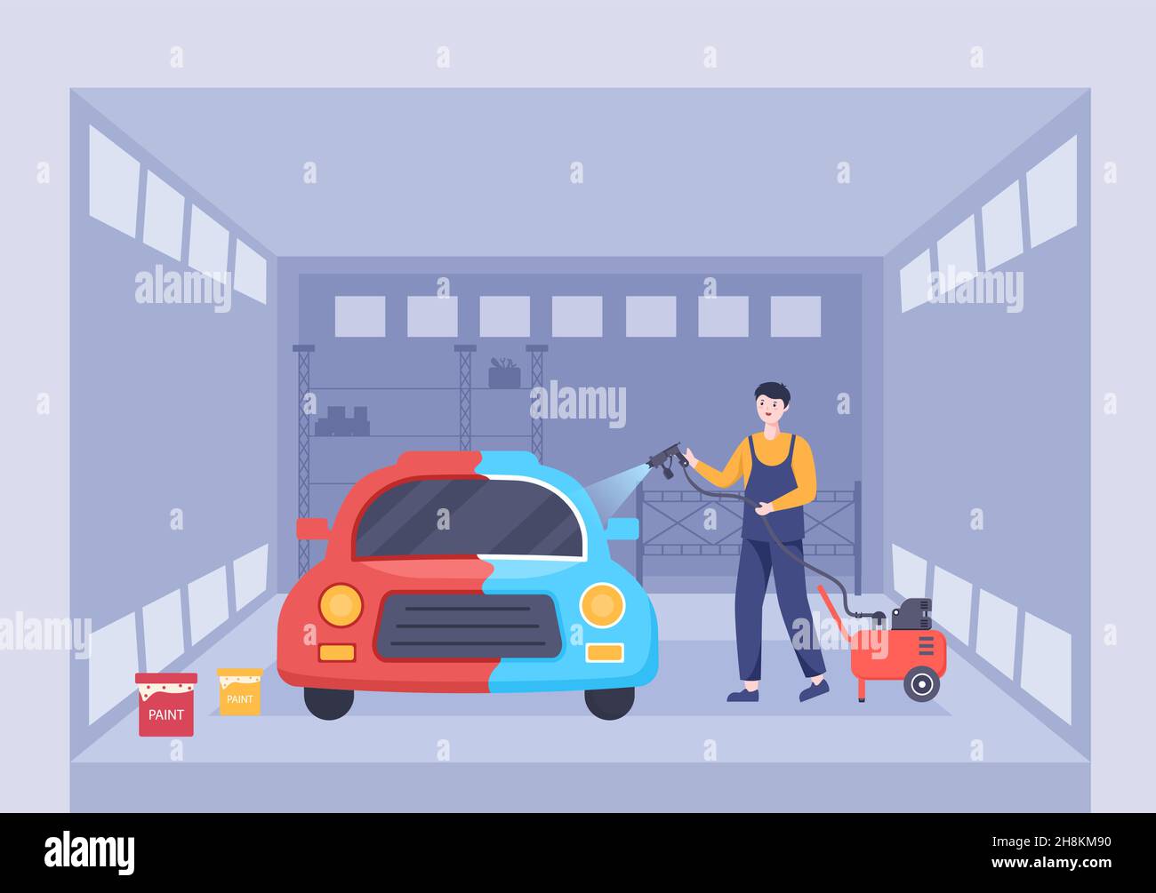 Car Painting Machine with Equipment a Paint, Airbrush or Spray Gun to ...