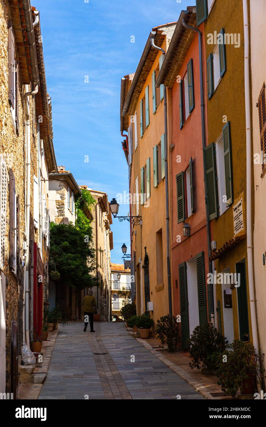 Street in Grimaud village, France Stock Photo - Alamy
