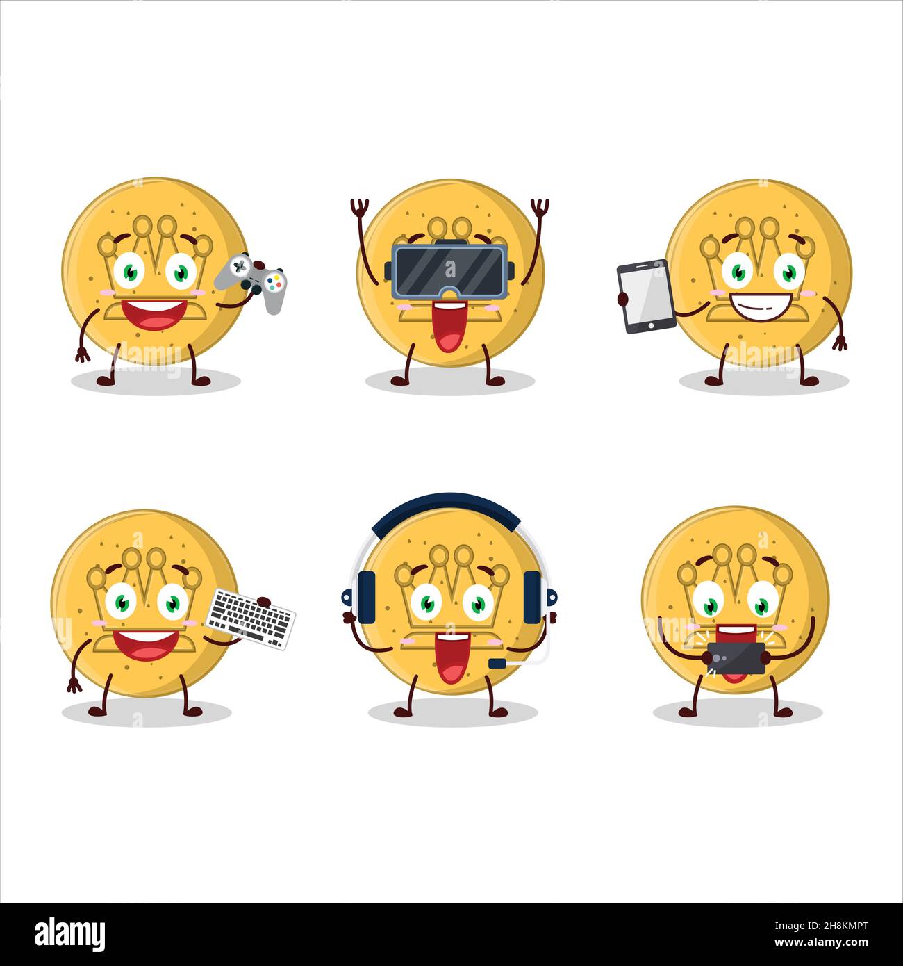 dalgona candy king cartoon character are playing games with various ...