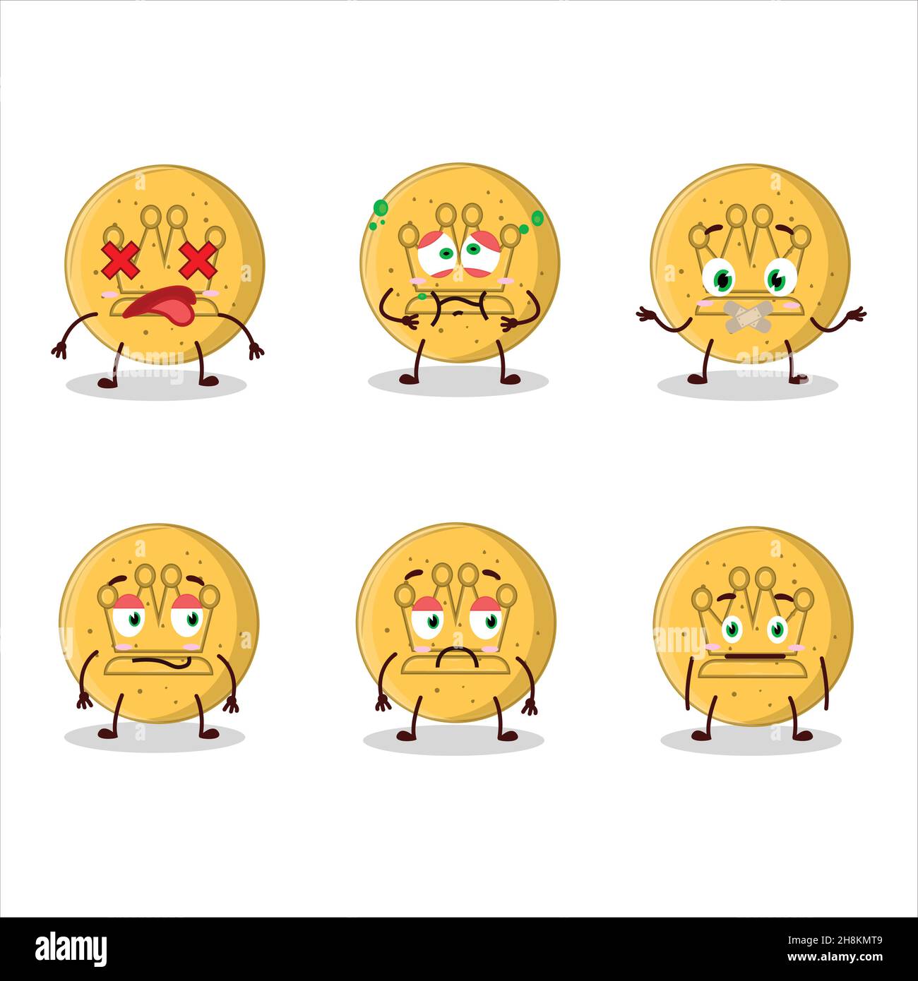 dalgona candy king cartoon character with nope expression. Vector ...