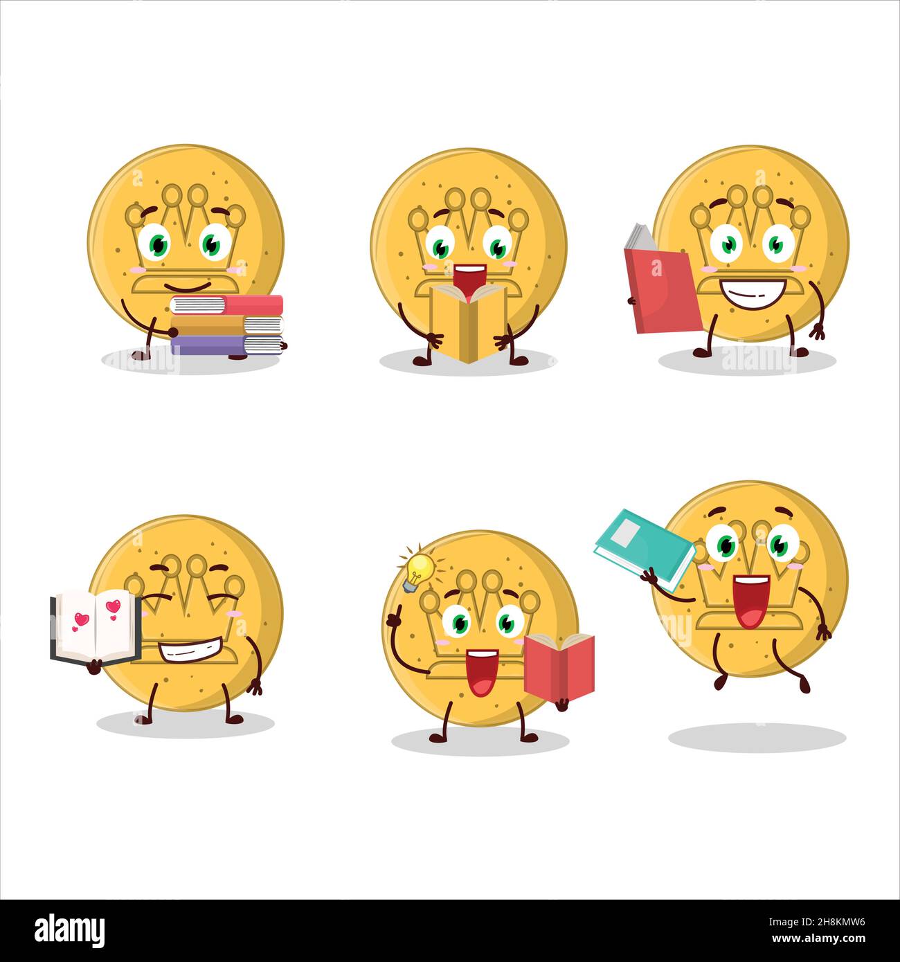 A picture of dalgona candy king cartoon character concept reading an ...