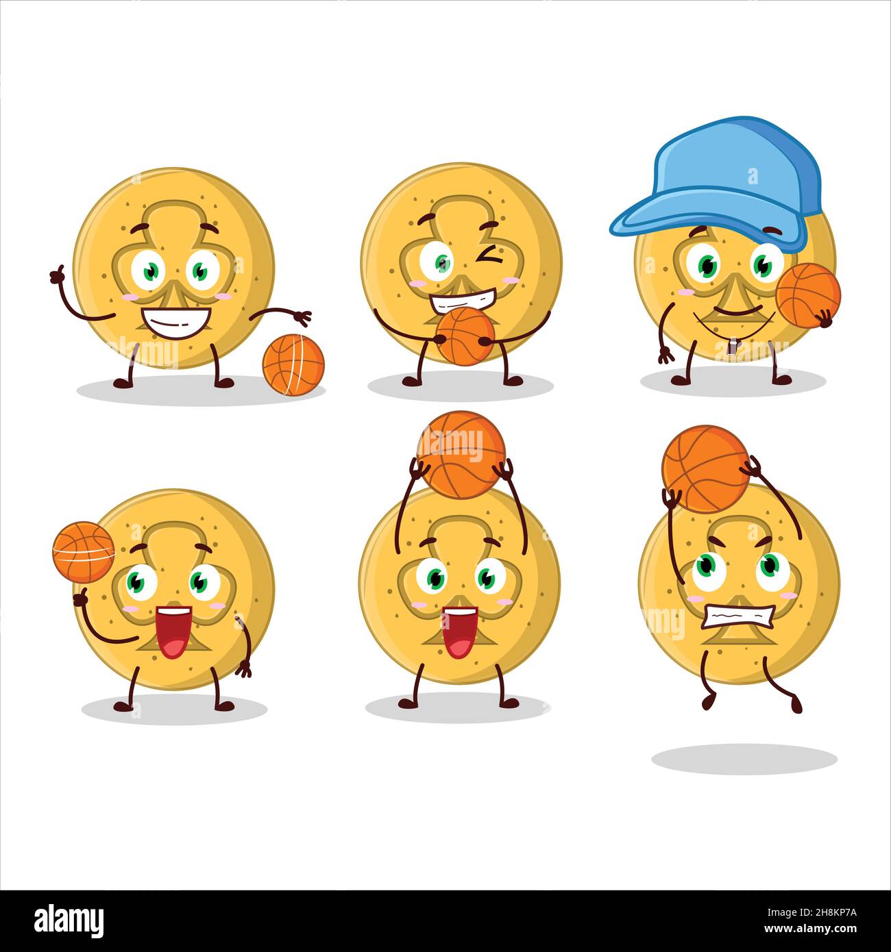 Talented Dalgona candy trefoils cartoon character as a basketball ...