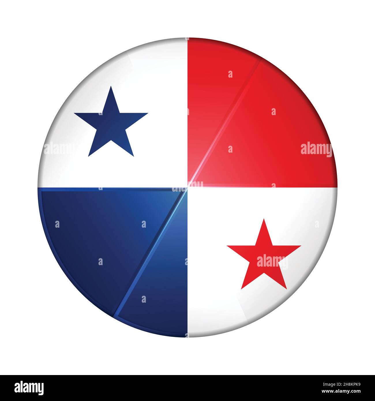 Glass light ball with flag of Panama. Round sphere, template icon ...
