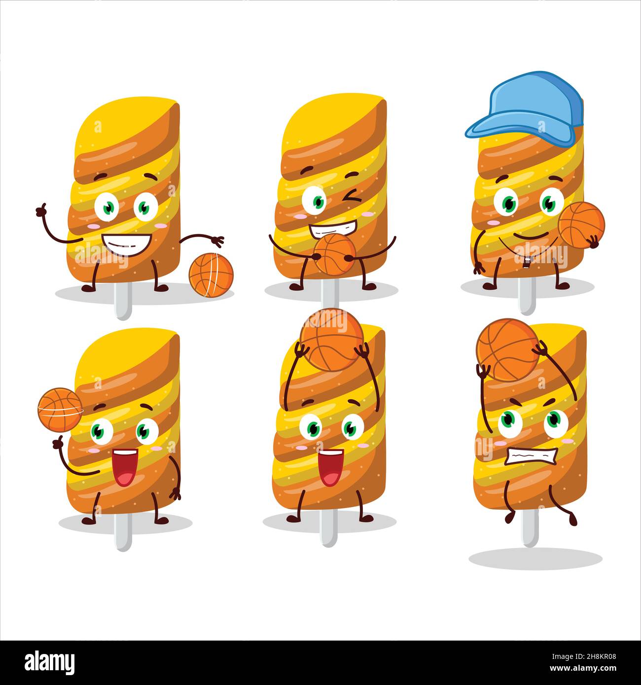 Talented gummy candy orange cartoon character as a basketball athlete ...