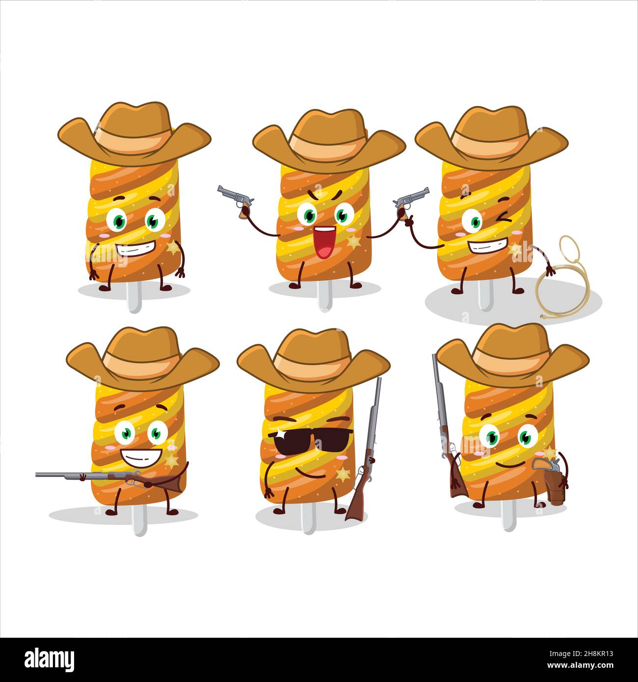 Cool cowboy gummy candy orange cartoon character with a cute hat ...