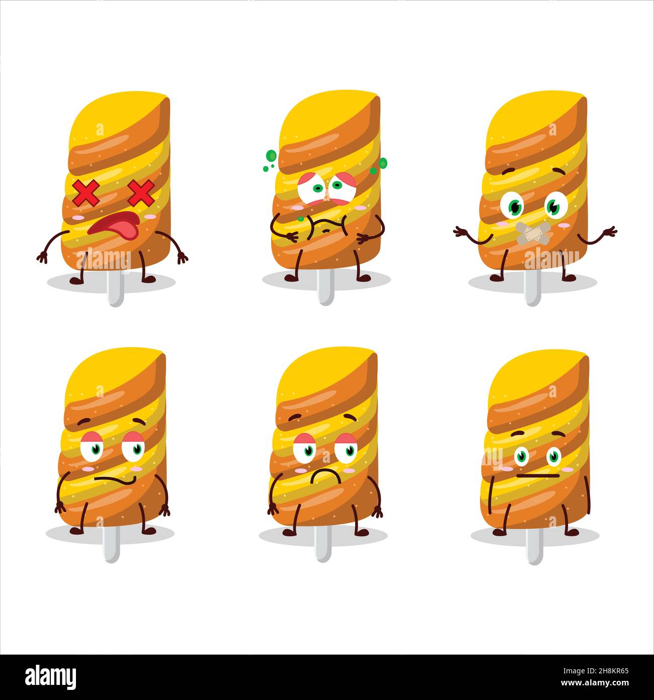 gummy candy orange cartoon character with nope expression. Vector ...