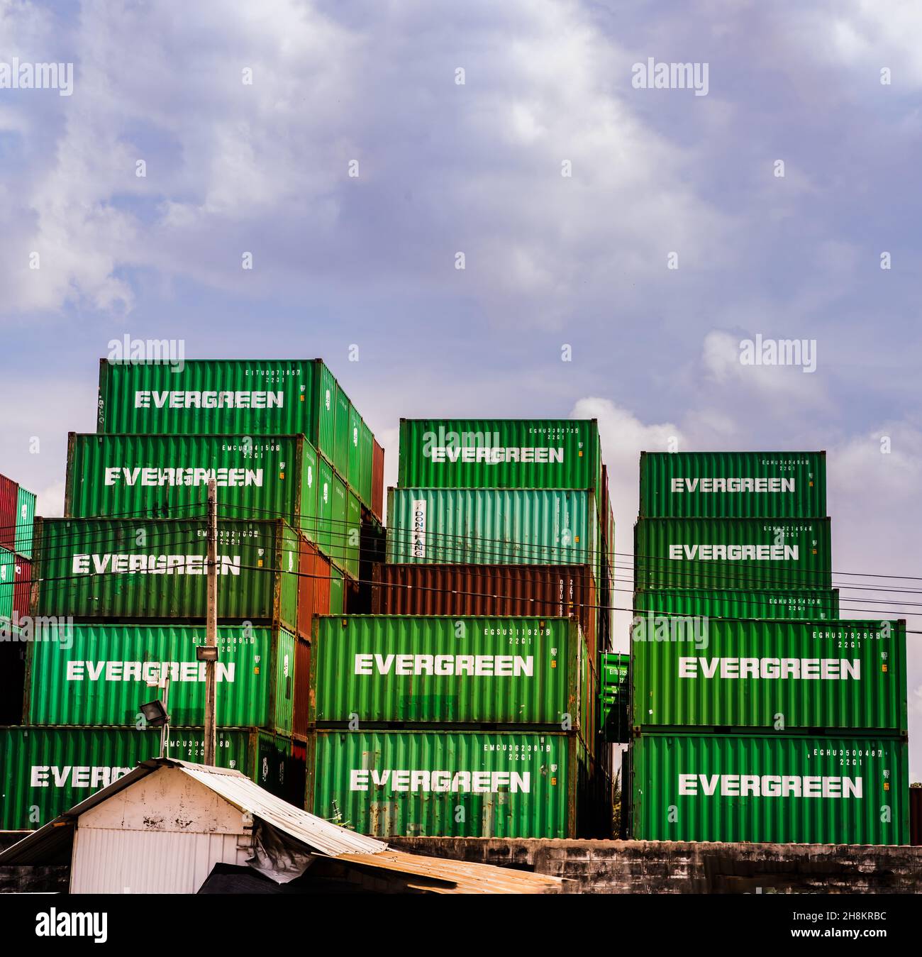 Bangkok,Thailand - May 20, 2021 : Industrial containers box for ...