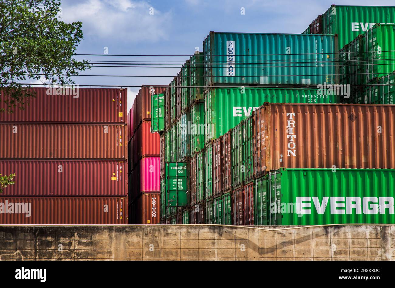 Bangkok,Thailand - May 20, 2021 : Industrial containers box for ...