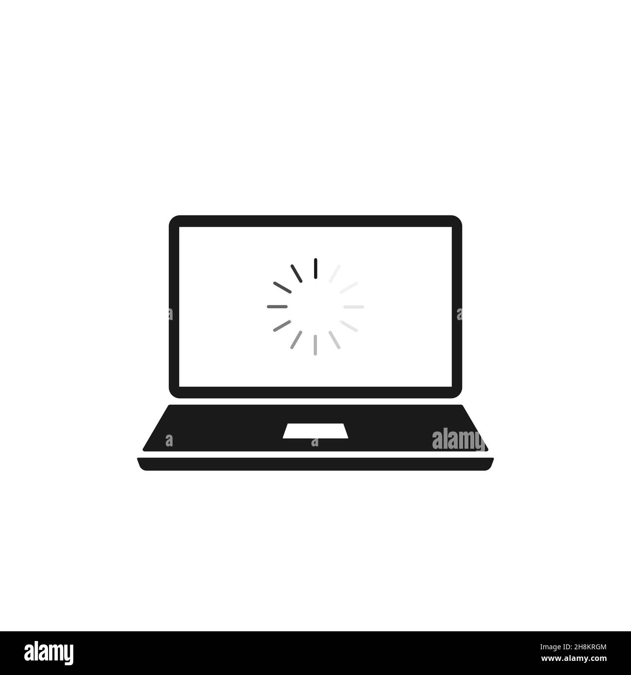 System Software Update And Upgrade Concept Loading Process In Laptop Screen Vector