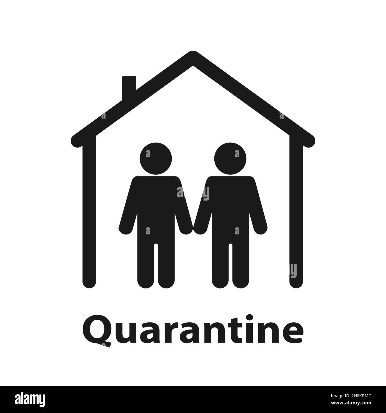 Quarantine sign stay home vector icon Stock Vector Image & Art - Alamy