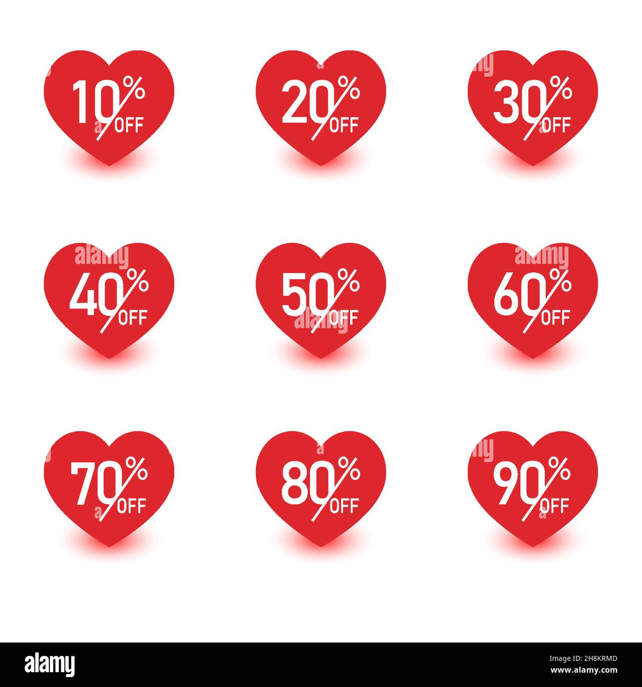 Valentines day heart sale tag, poster template. Red twisted heart ...