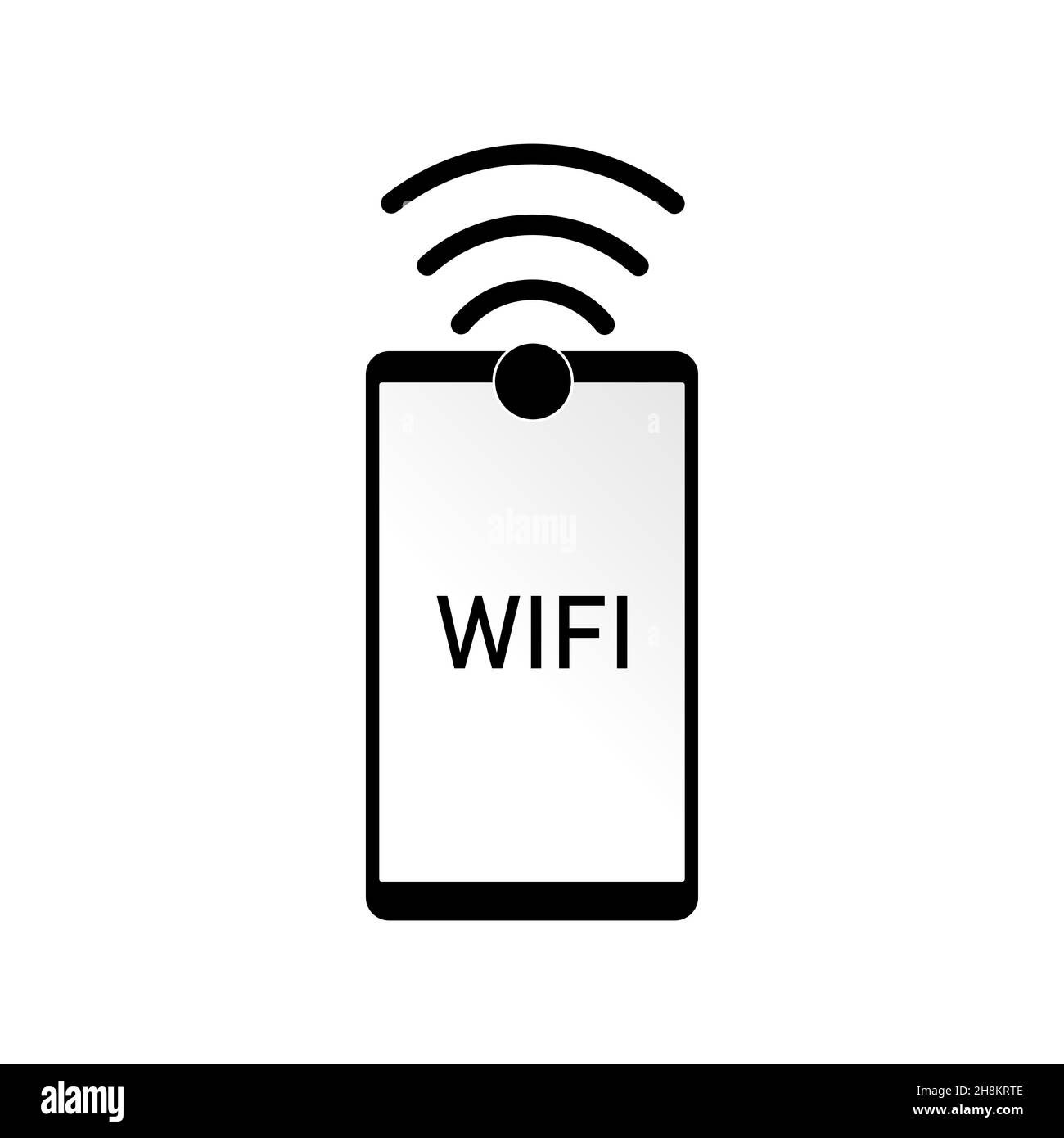 Mobile Phone WiFi isolated icon Stock Vector Image & Art - Alamy