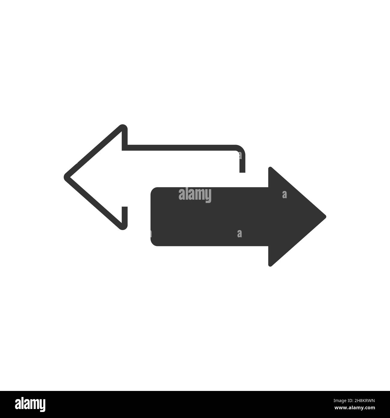 Two Sided Arrow Vector icon isolated on white background Stock Vector ...