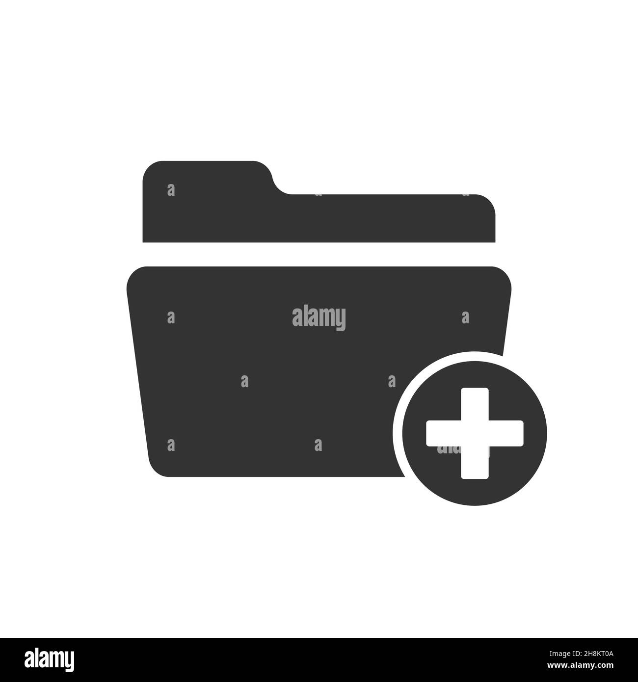 Computer Folder Icon with plus Vector Illustration Stock Vector Image ...