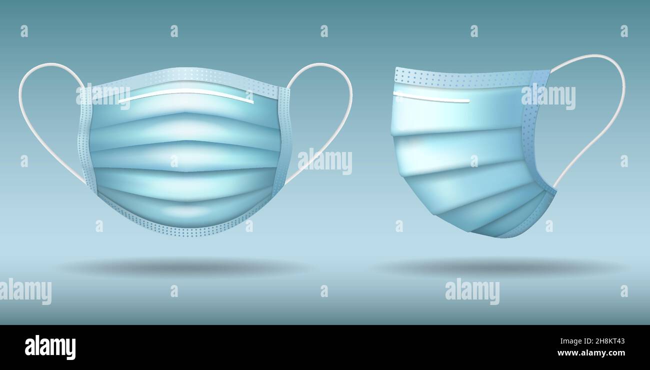 Medical masks template in different angles. To protect coronavirus ...
