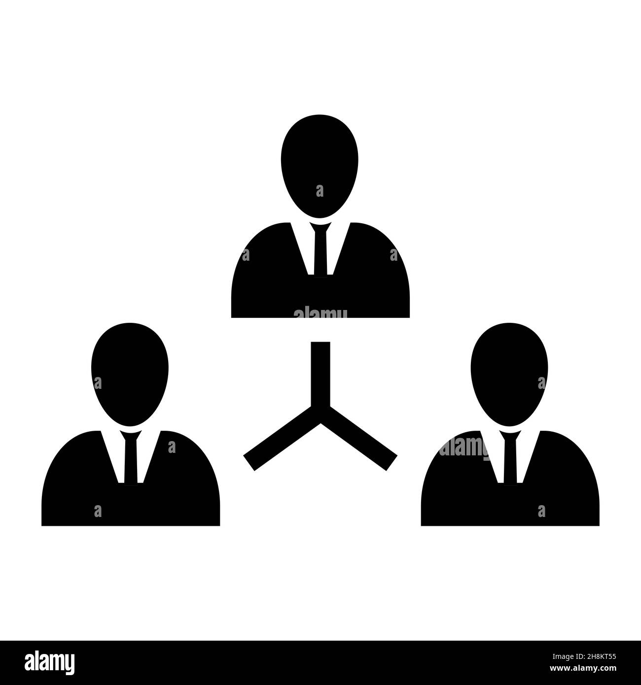 Three people connected in a network , symbol for download. Vector icon ...