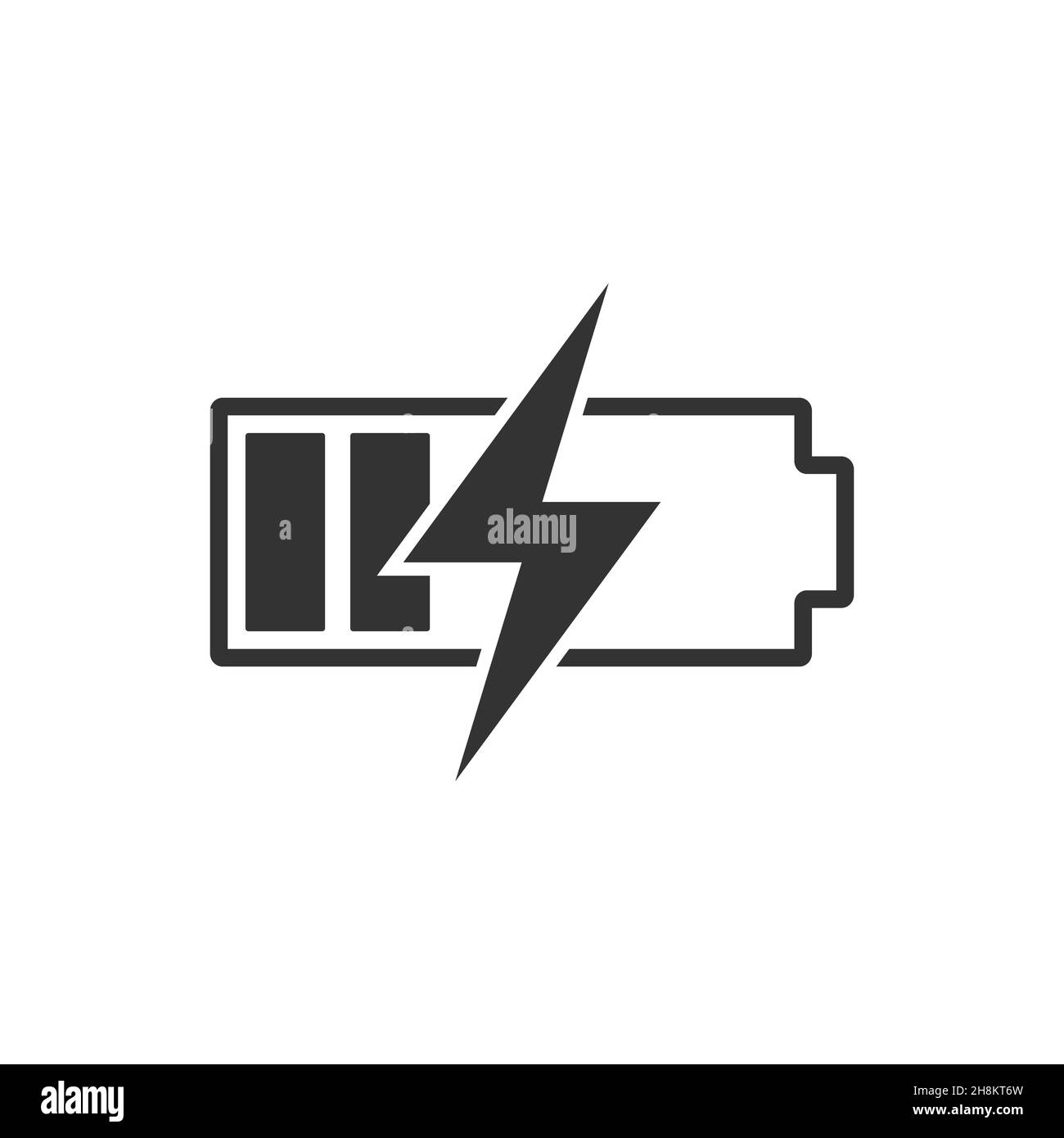 Battery vector icon, charge symbol. Simple, flat design for web or ...