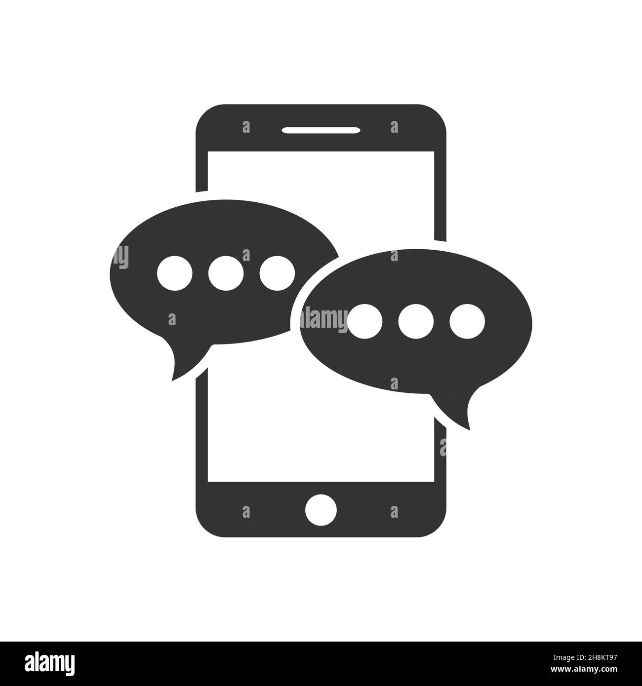 Chat Vector Icon Isolated. mobile phone with communication signs Stock ...