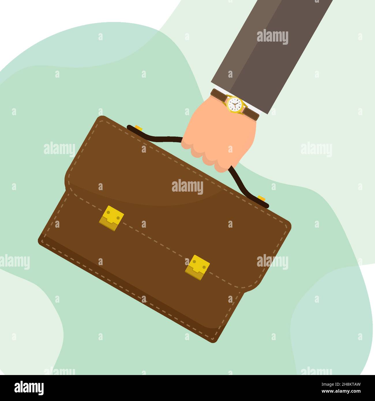 Businessman hand holding briefcase. Vector illustration flat design ...