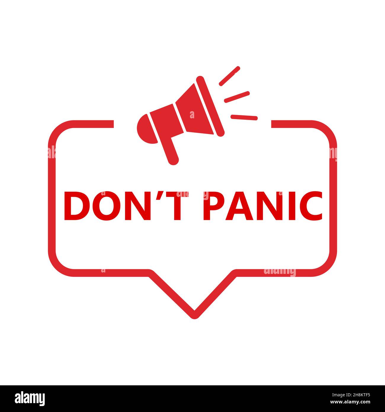 Don't panic. Badge with megaphone icon. vector illustration Stock ...