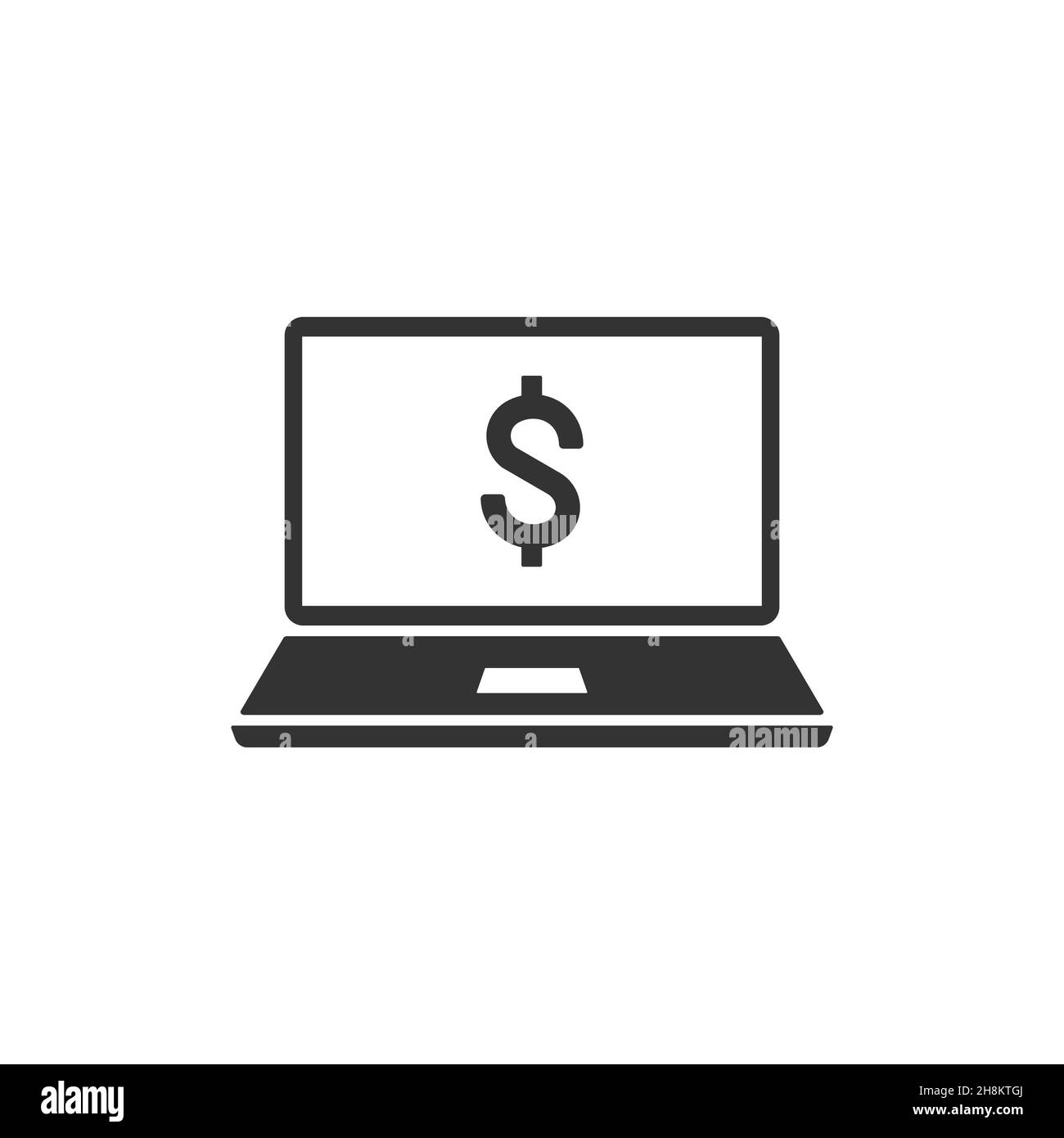 Laptop with dollar sign on screen icon Stock Vector Image & Art - Alamy