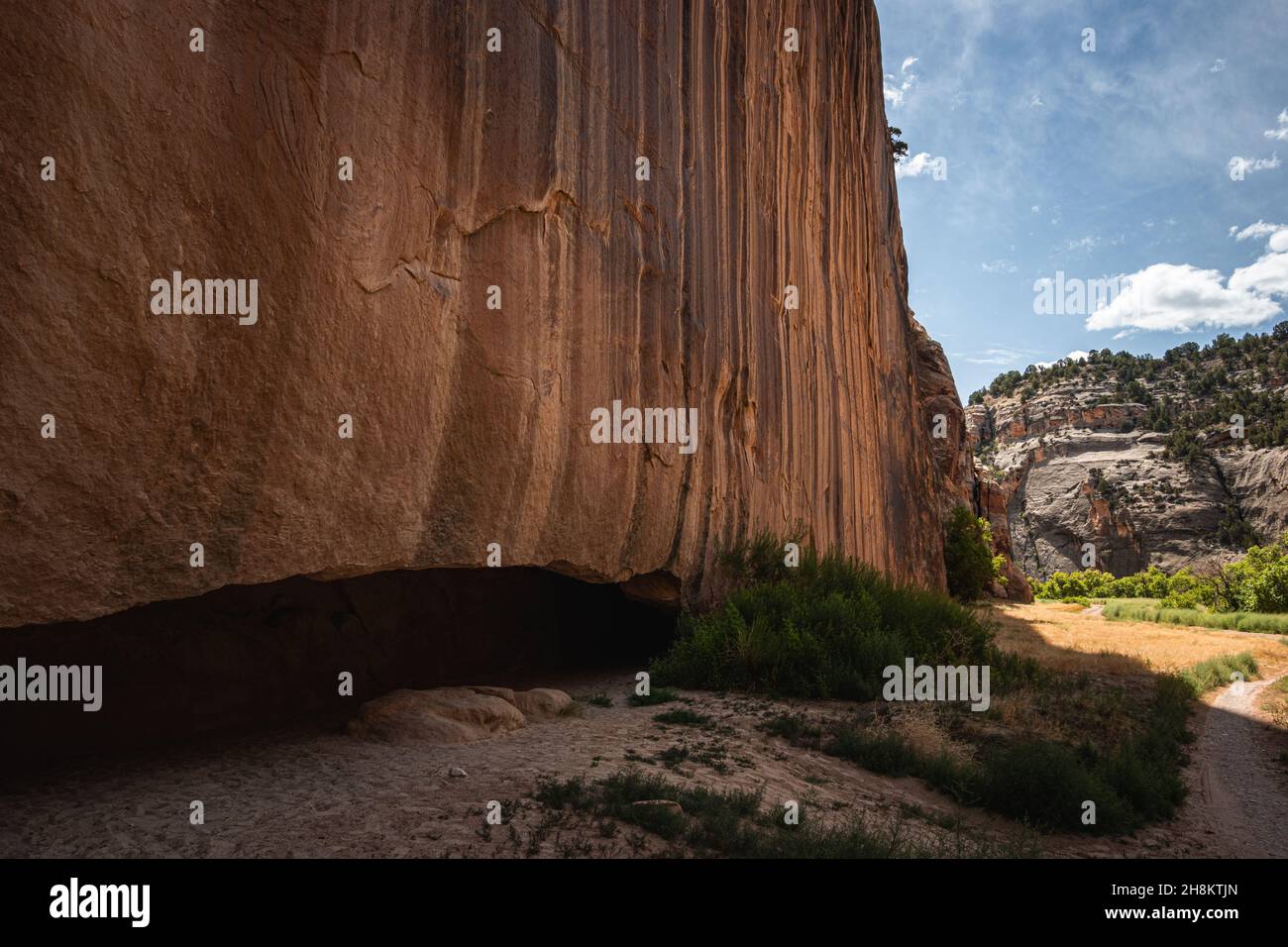 View on Whispering Cave in Echo Park Campground, Dinosaur Nation ...