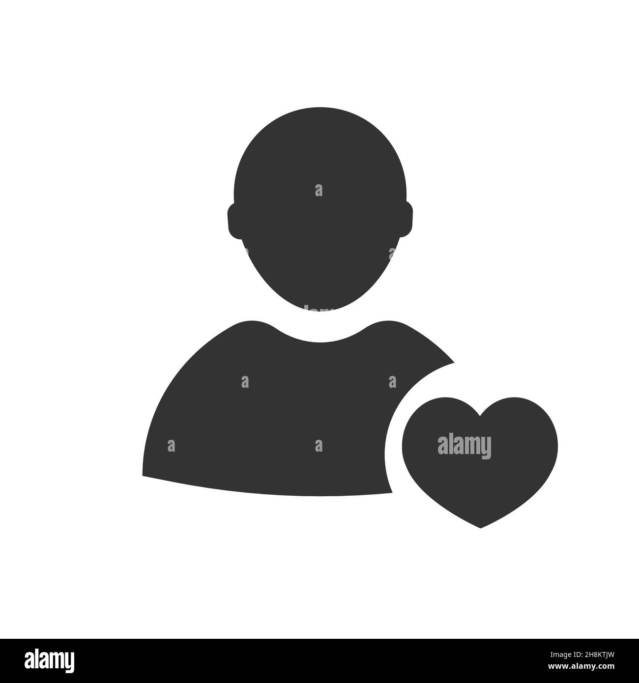 Like Person User Icon Vector, Man With Heart Illustration Stock Vector ...
