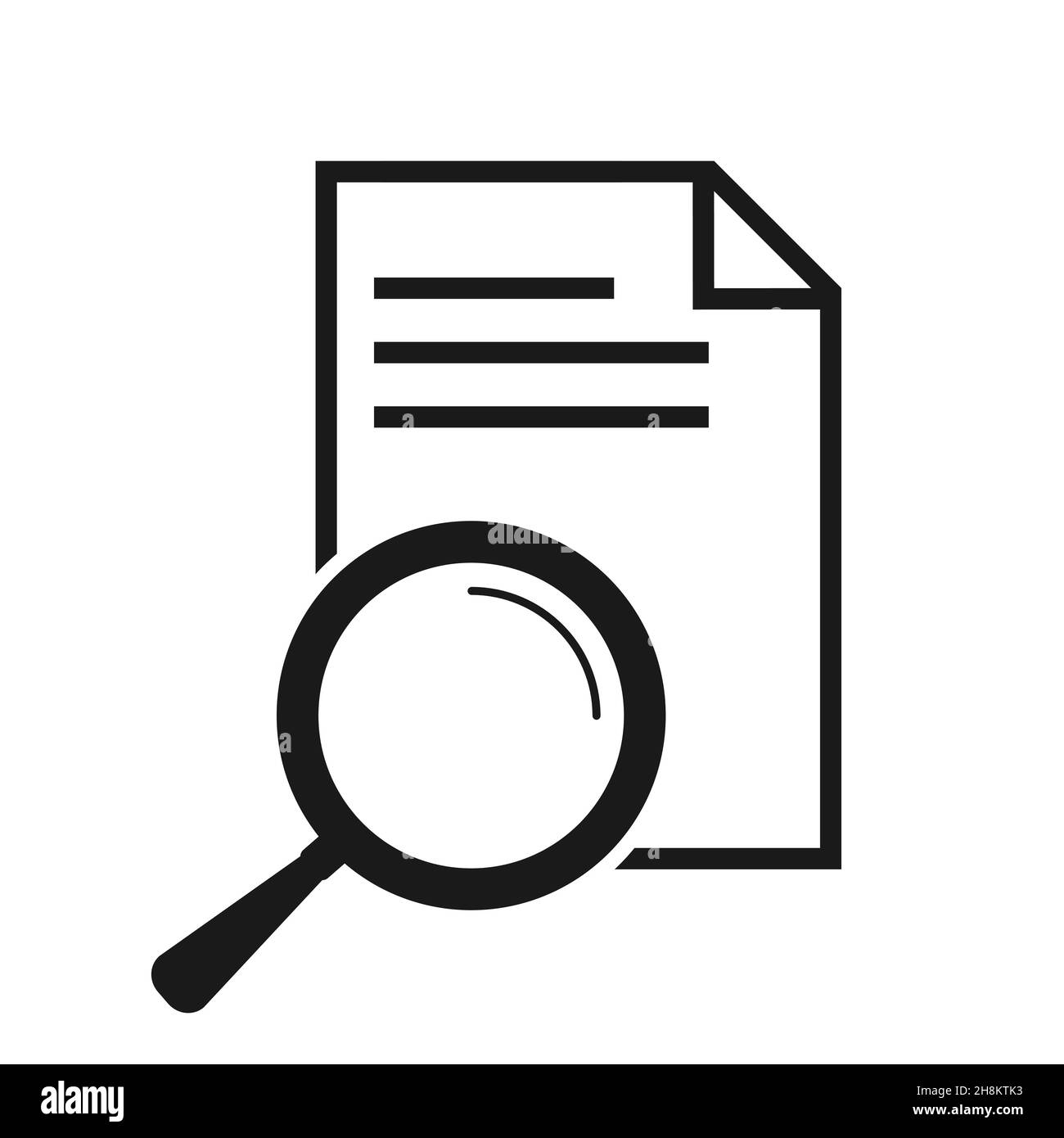 Magnifying glass - Search the document. Vector illustration Stock ...