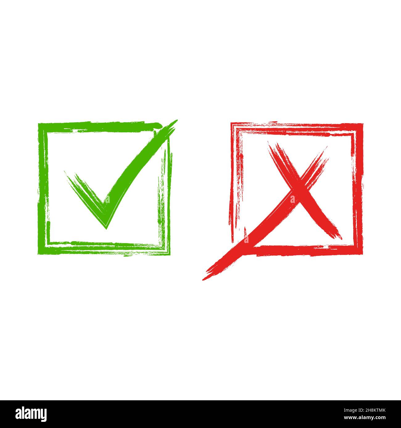 vector green and red illustration of check marks Stock Vector Image ...