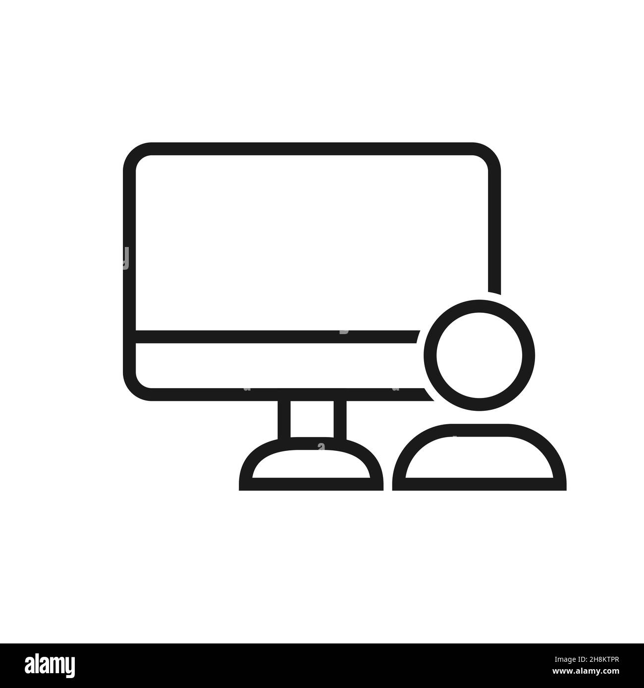 computer user outline icon vector isolated on white background Stock ...