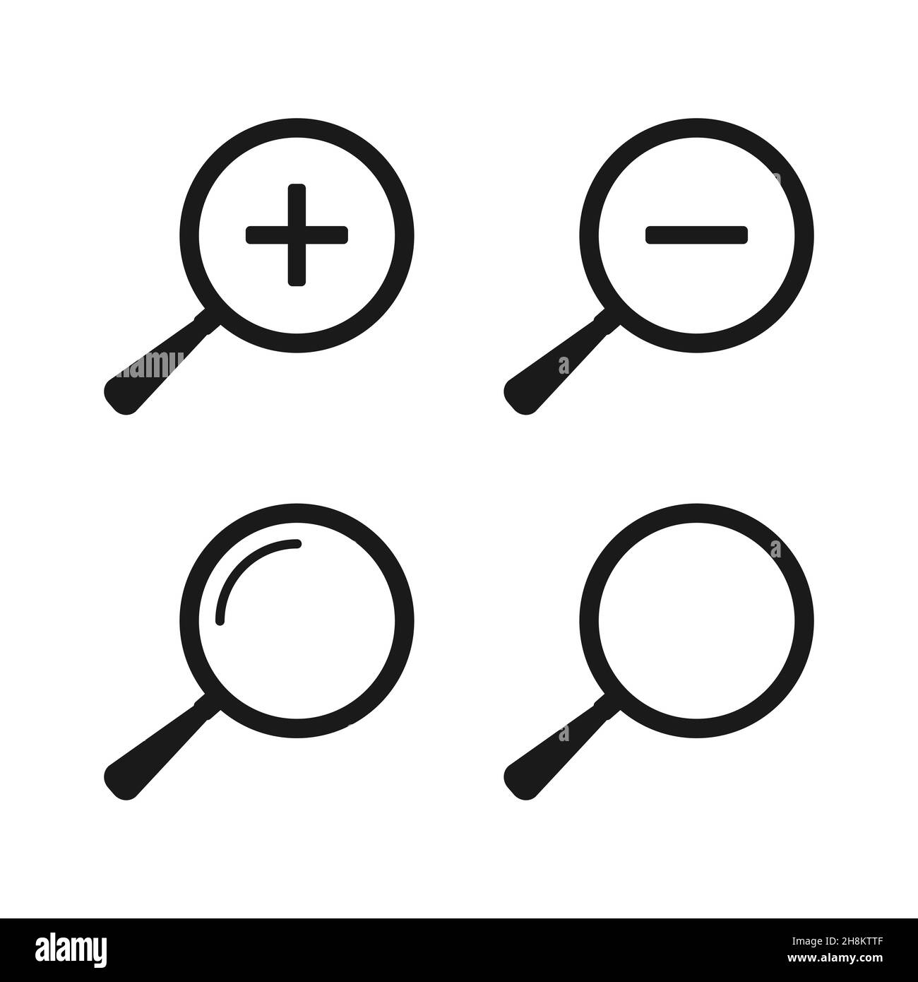 Magnifying Glass Icon Set Vector Illustration Stock Vector Image & Art ...