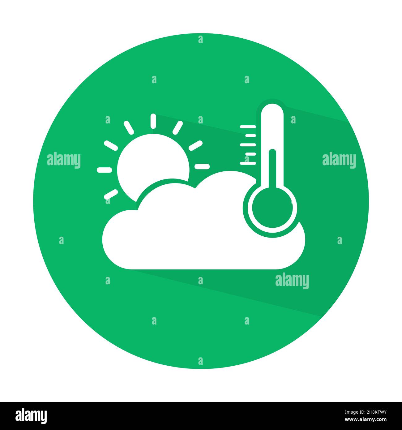 weather icons, sign cloud with sun and thermometer Stock Vector Image ...